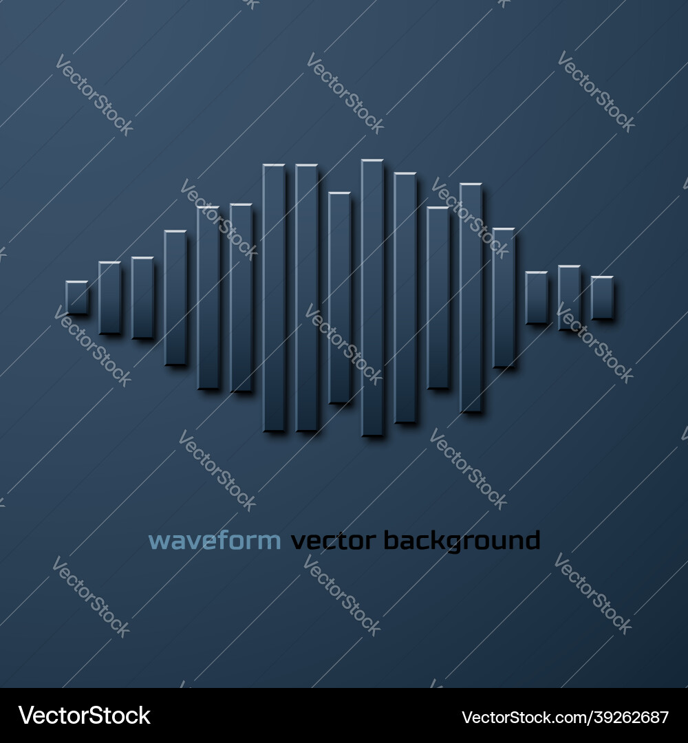 Silhouette of sound waveform with shadow Vector Image
