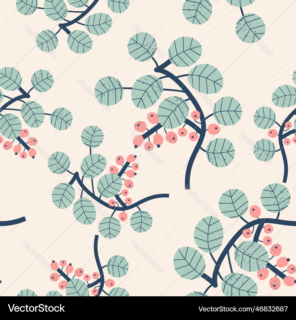 Stylish seamless pattern with branches with Vector Image