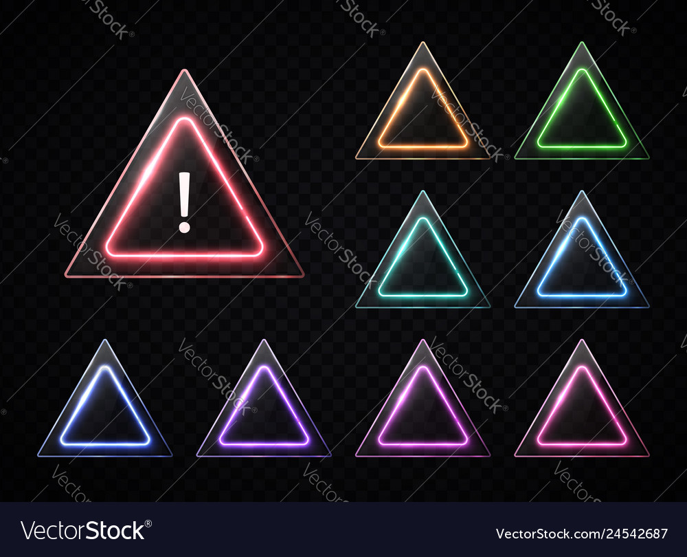 Triangular signs set on transparent background Vector Image