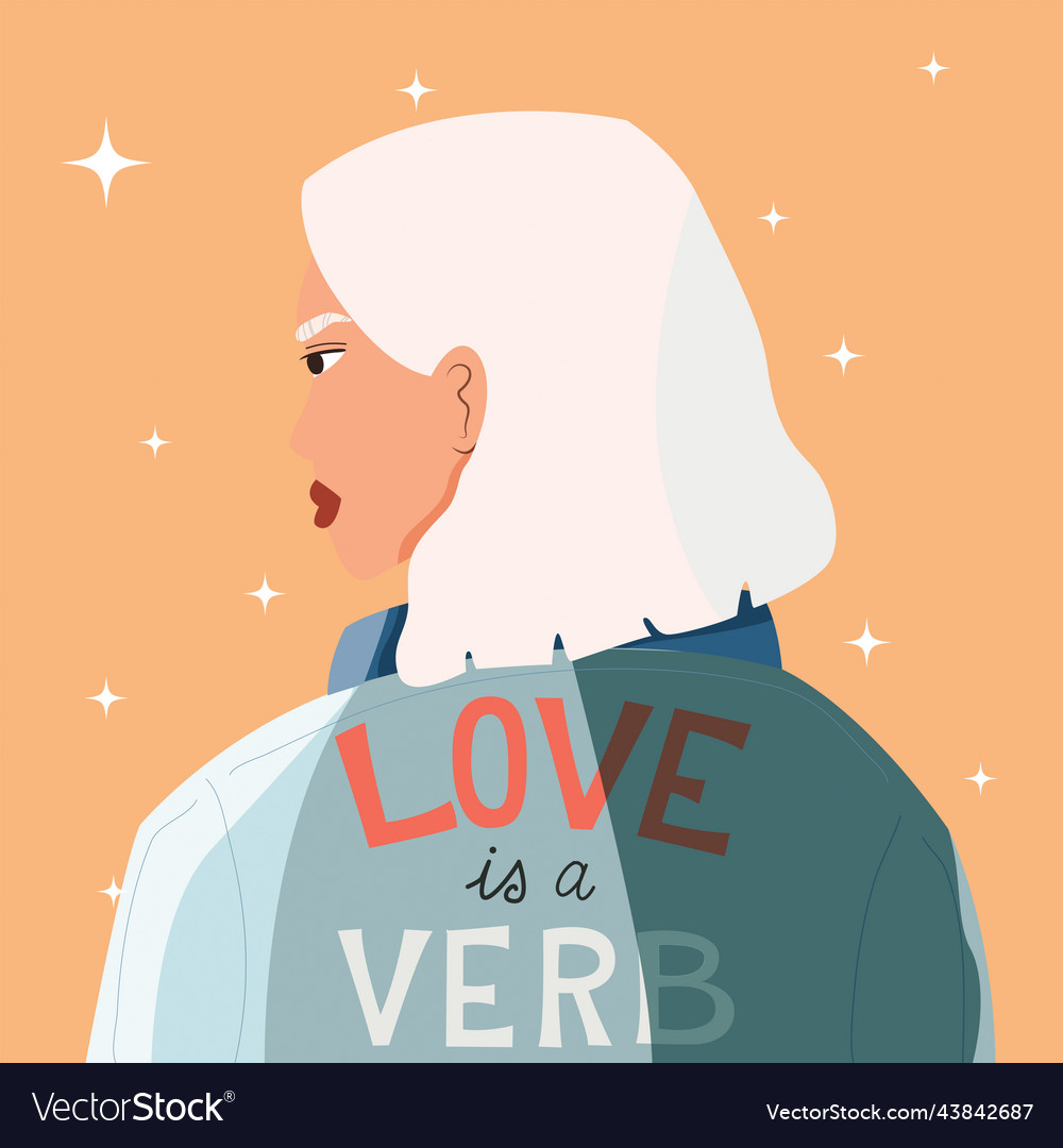 Young Woman With White Hair Royalty Free Vector Image