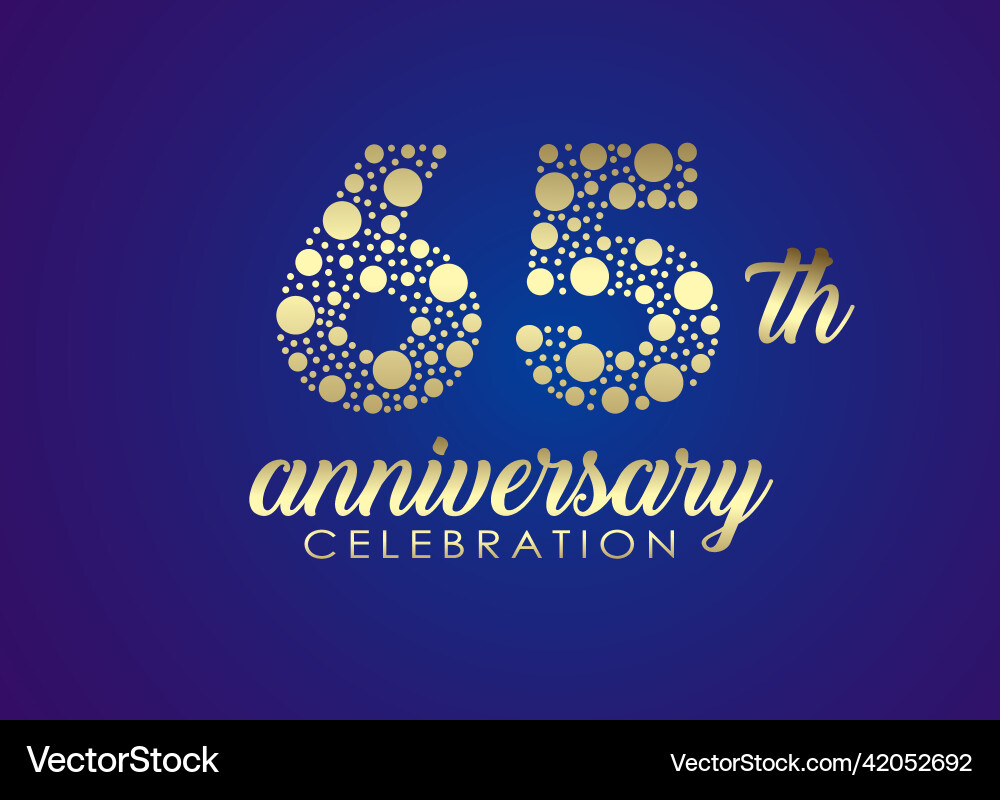 65 years anniversary celebration logo design Vector Image