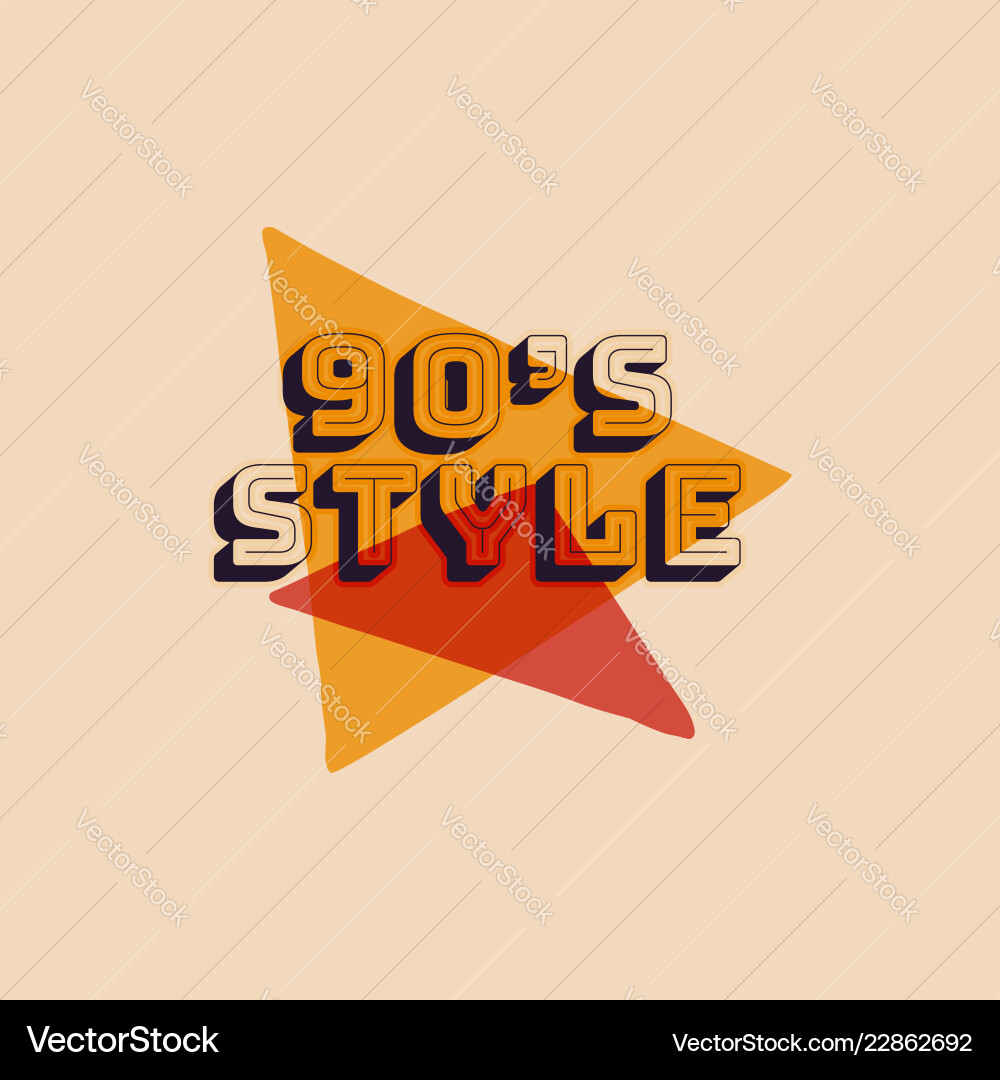 90s style label retro triangle poster vintage Vector Image