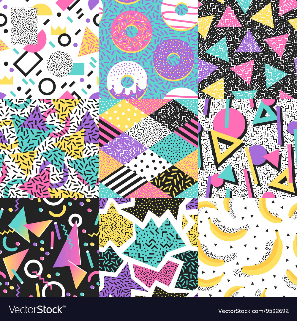 Abstract seamless pattern set Royalty Free Vector Image