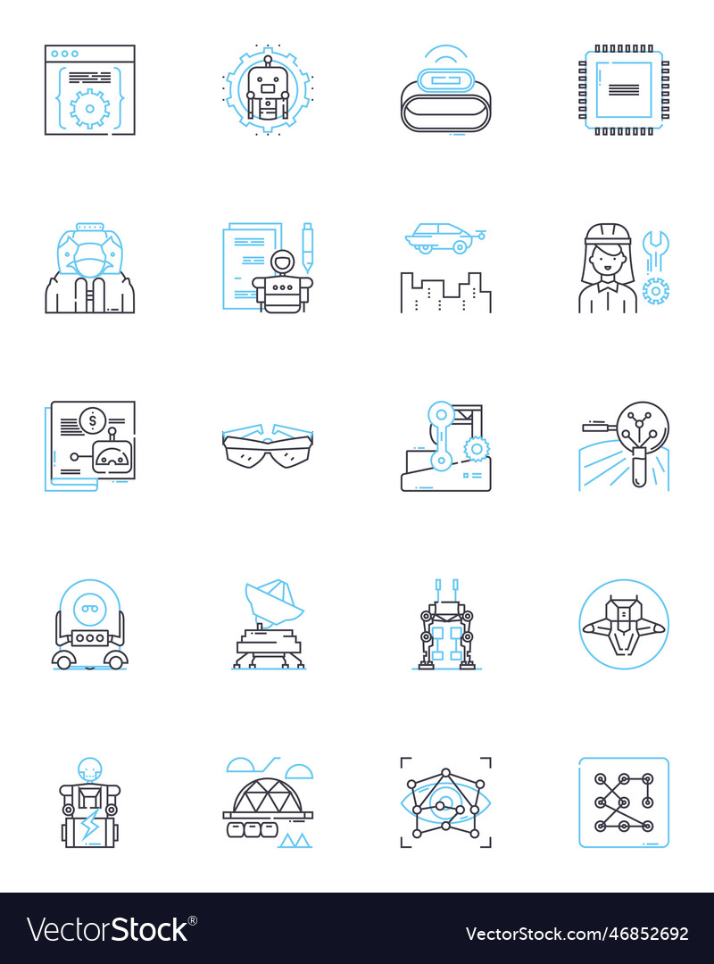 Area linear icons set community location Vector Image
