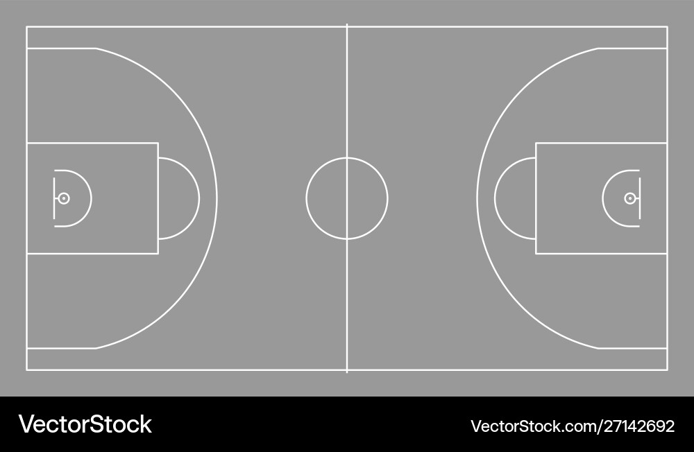 Basketball court Royalty Free Vector Image - VectorStock