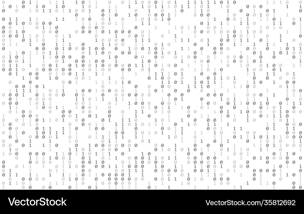 Binary background falling digits on white Vector Image