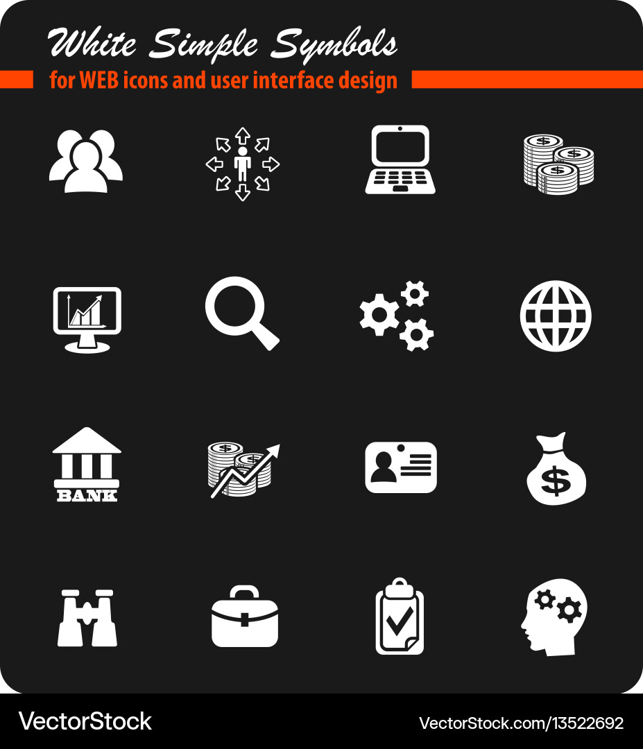 Business management and human resources icon set Vector Image