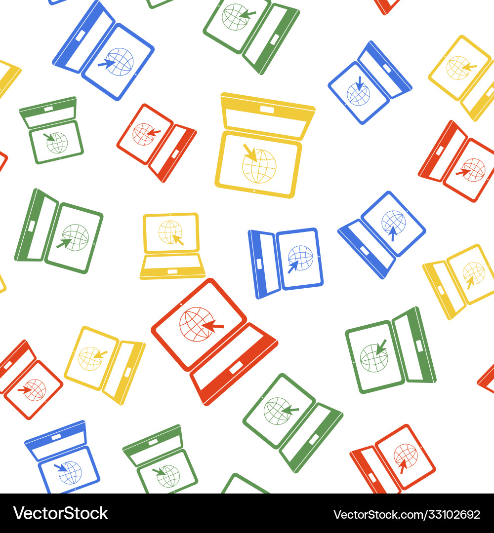 Color website on laptop screen icon isolated Vector Image
