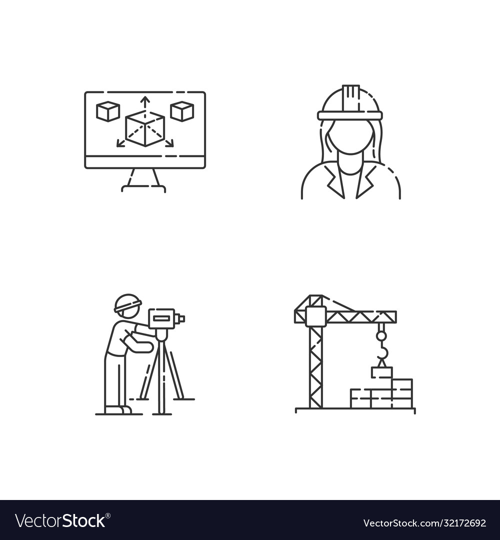 Construction building process pixel perfect Vector Image