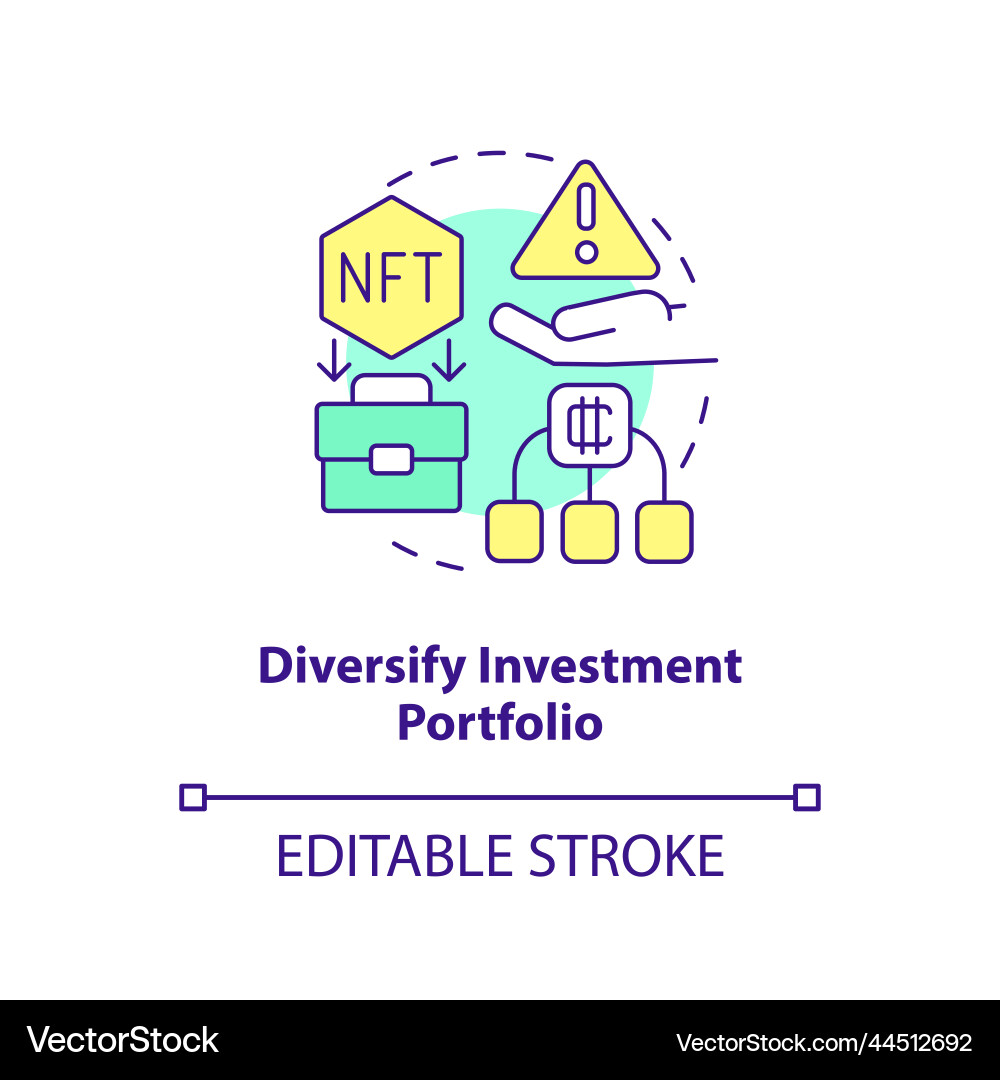 Diversify investment portfolio concept icon Vector Image