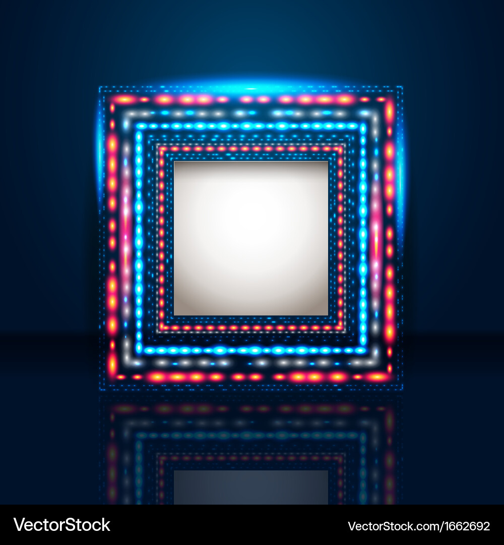 Elegant blue background with shiny frame and place