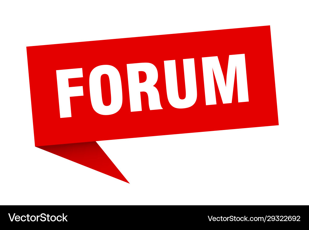 Forum speech bubble ribbon sign banner Royalty Free Vector