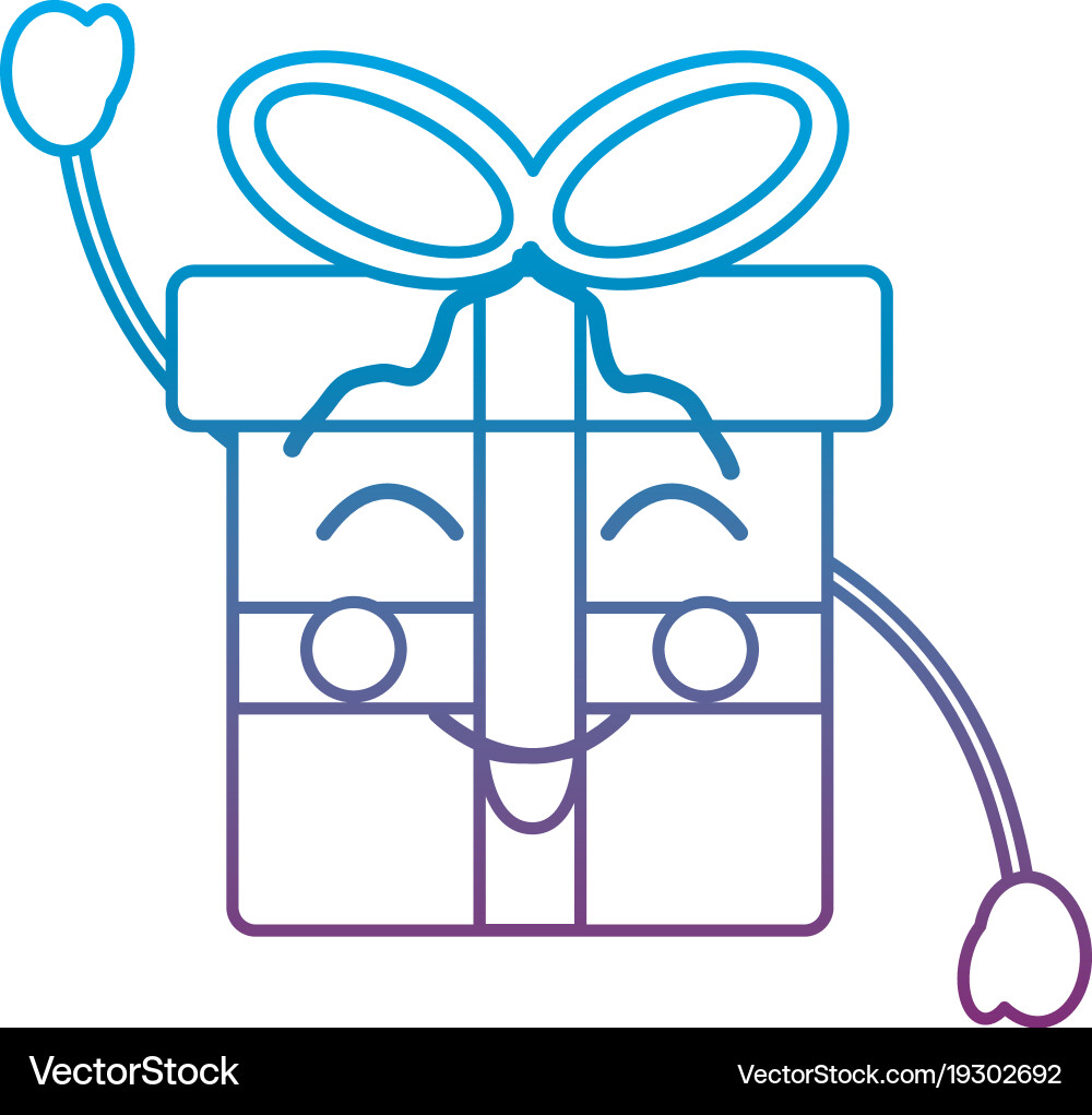 Gift box happy emoji icon imag Royalty Free Vector Image
