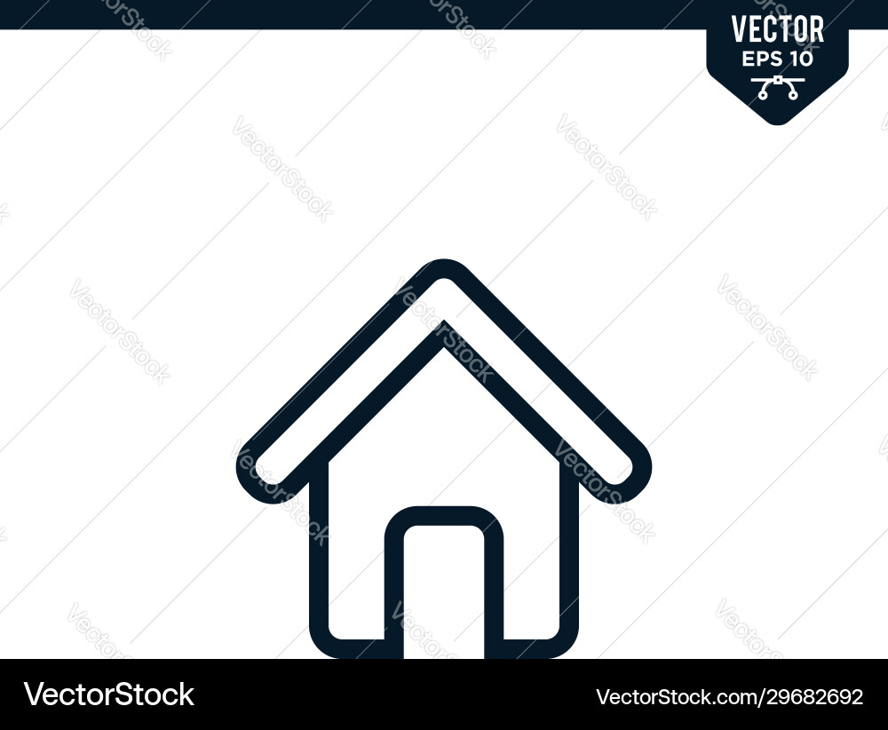 Home or house icon collection outlined style Vector Image