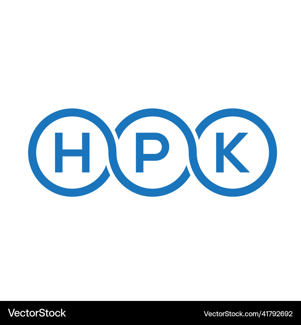 Hpk letter logo design on white background Vector Image