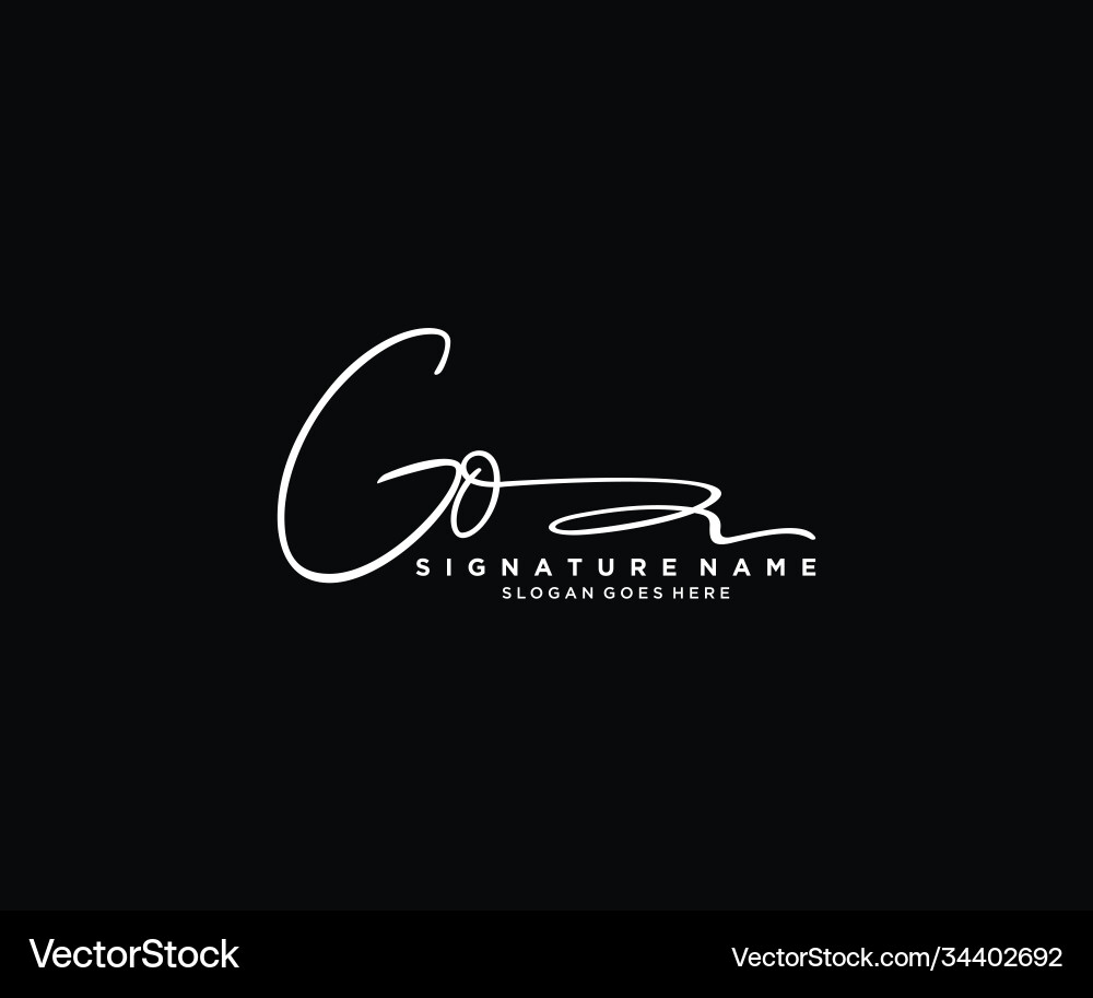 Letter go signature logo template Royalty Free Vector Image