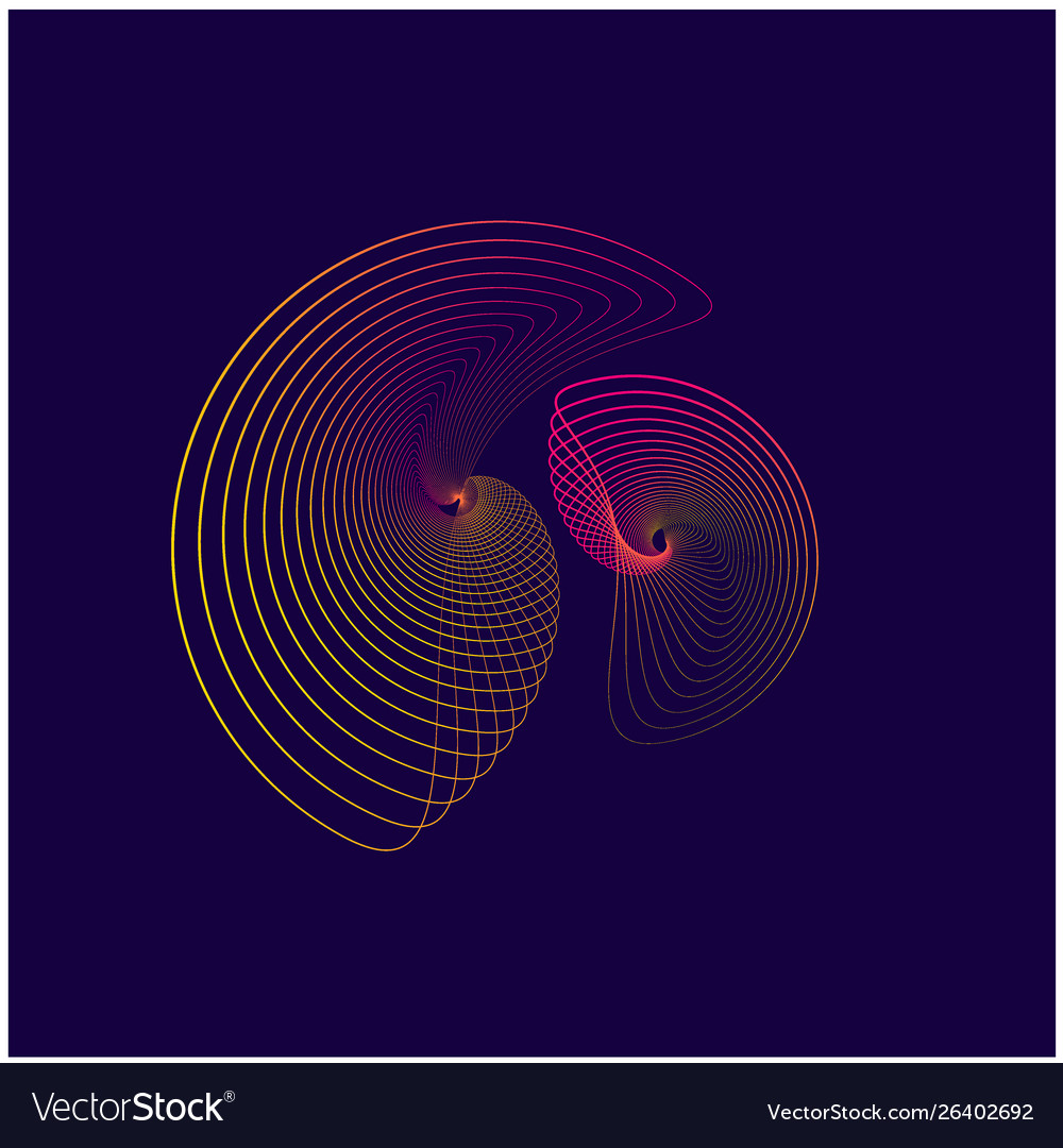 Logo linear effect 3d Royalty Free Vector Image