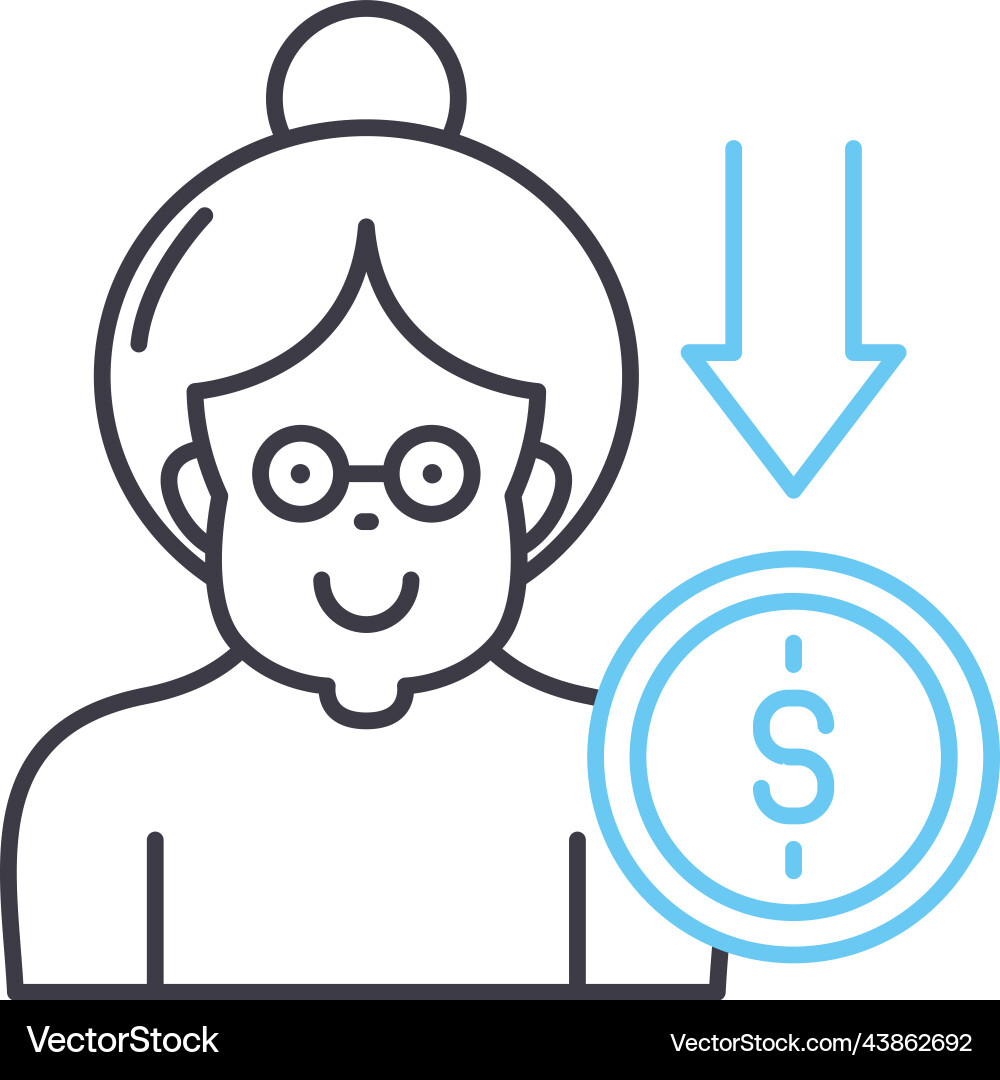 Retirement plans line icon outline symbol Vector Image
