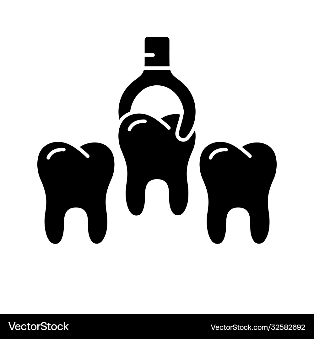 Silhouette row teeth removal with dental Vector Image