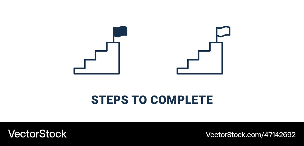 Steps to complete icon outline and filled Vector Image