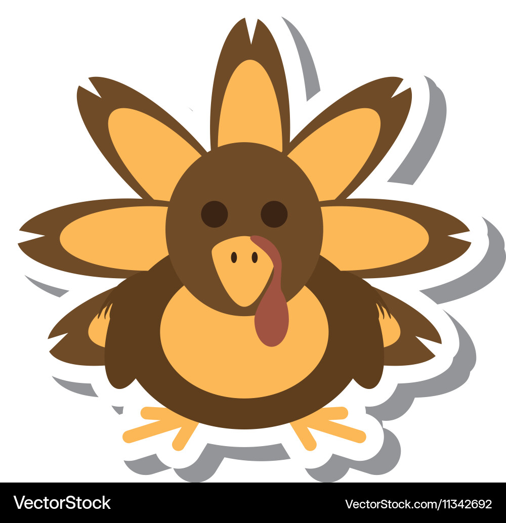 Turkey bird thanksgiving icon Royalty Free Vector Image