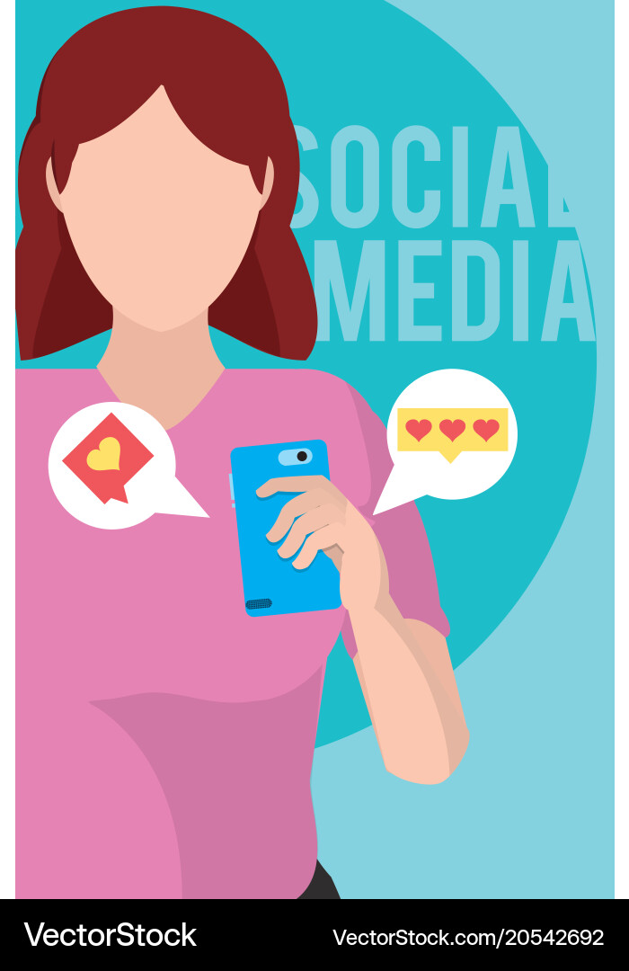 Young woman using smartphone Royalty Free Vector Image