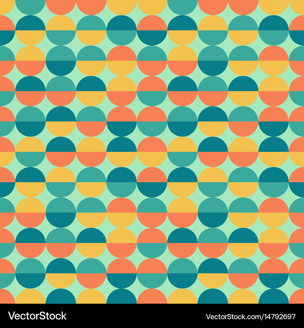 Abstract colorful half circles seamless geometric Vector Image