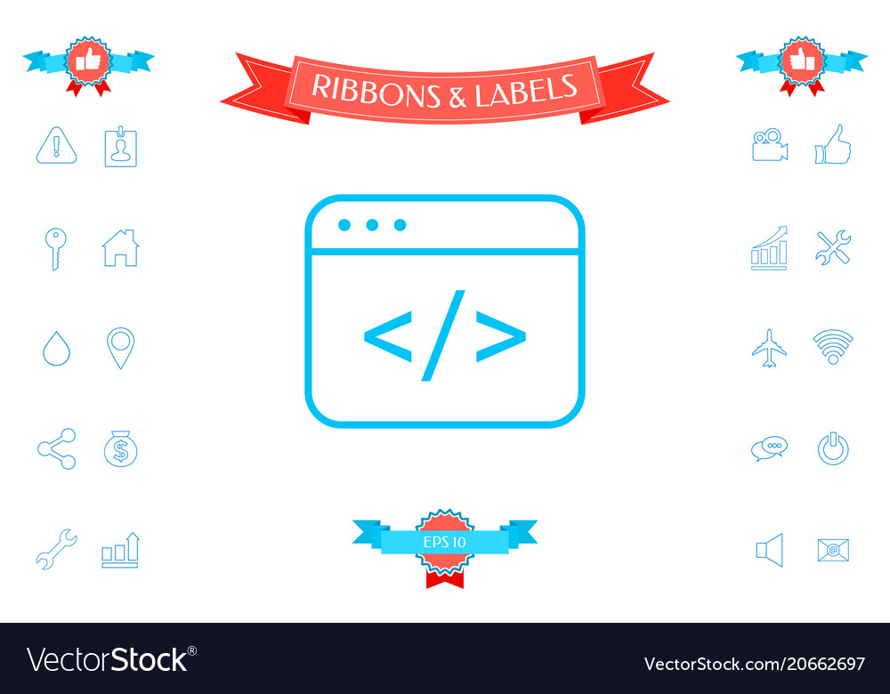 Code editor icon Royalty Free Vector Image - VectorStock