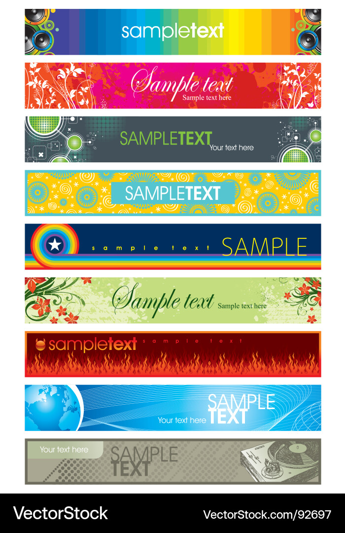 Collection of colorful different banners Vector Image