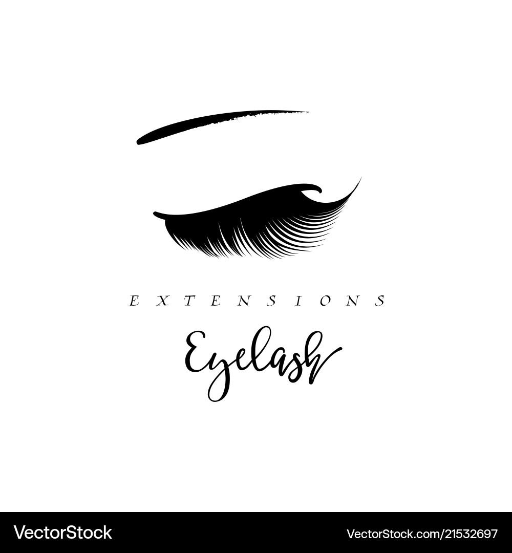 Eyelash extension banner template for makeup Vector Image