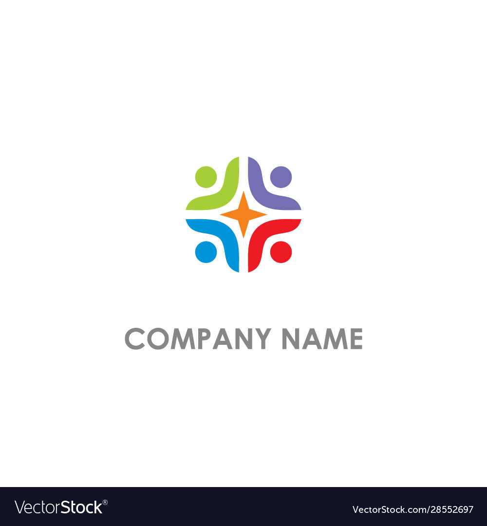 Group unity circle colored logo Royalty Free Vector Image