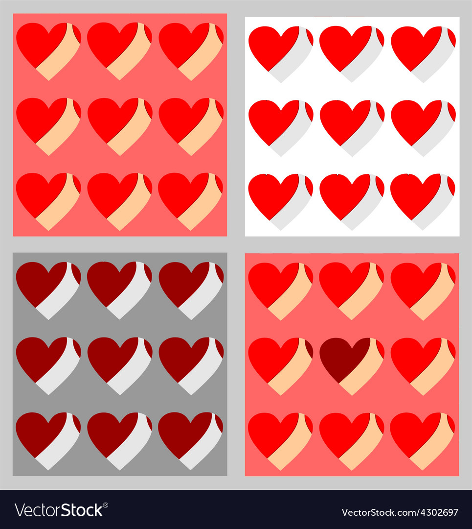 Hearts texture set Royalty Free Vector Image - VectorStock