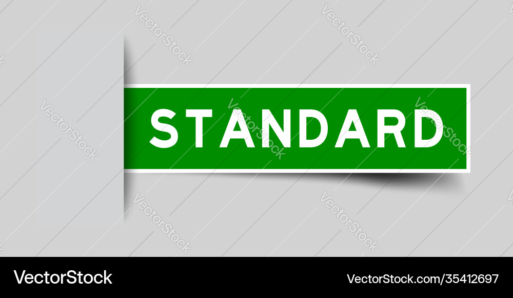 Inserted green color sticker label with word Vector Image