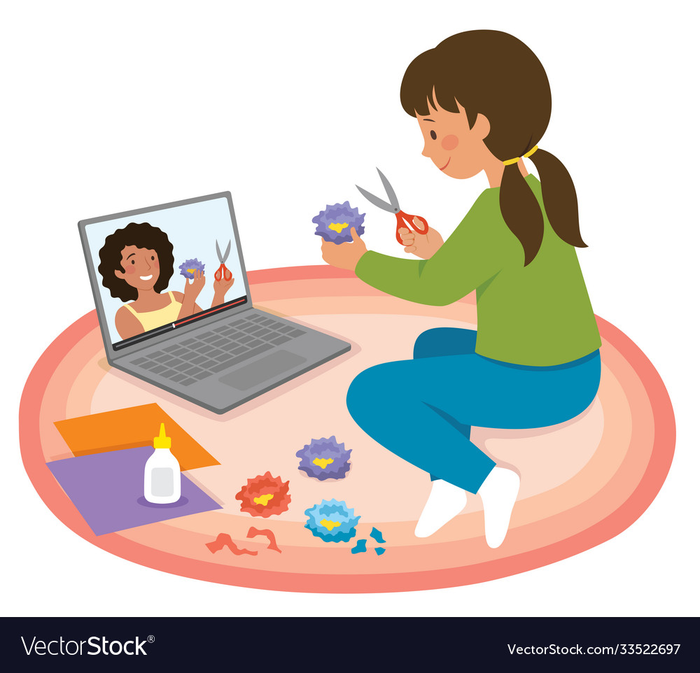 Making crafts with video tutorial Royalty Free Vector Image