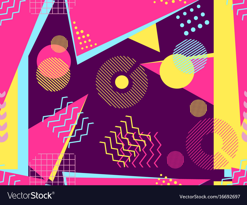 Memphis seamless pattern geometric elements Vector Image