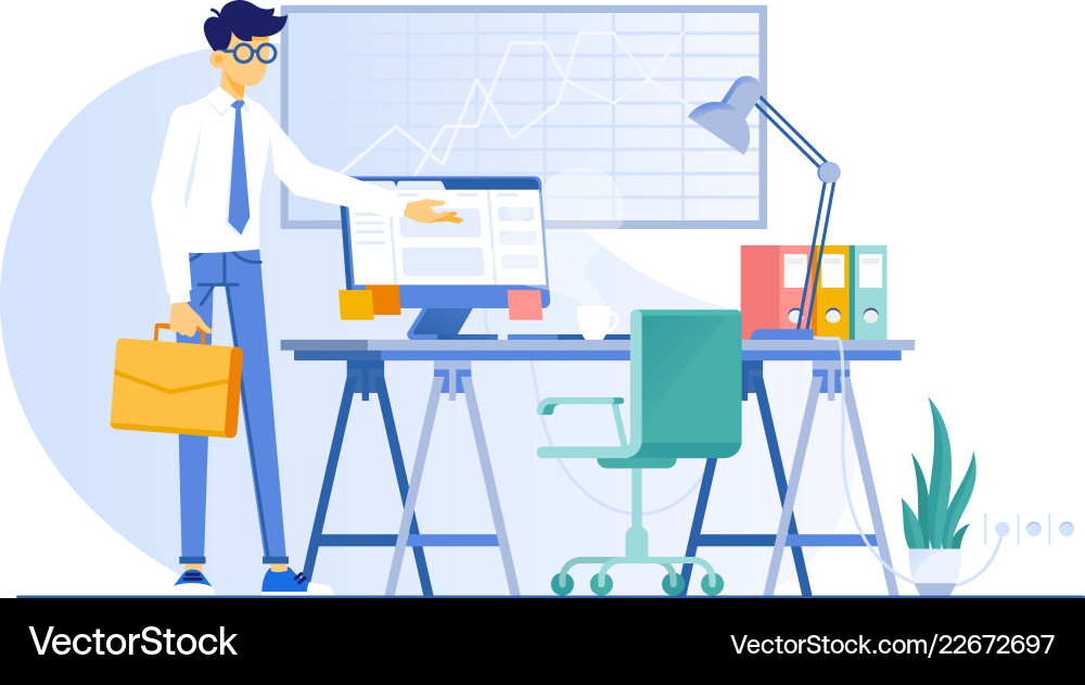 Men s office workplace for managers it business Vector Image