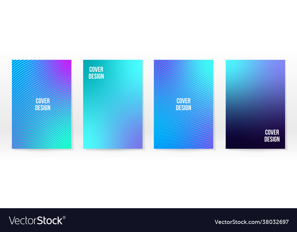 Minimal poster pastel soft blue gradient set Vector Image
