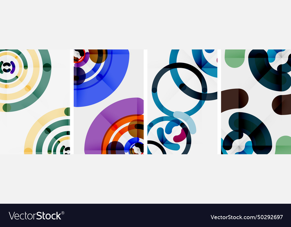 Set of line design circle posters Royalty Free Vector Image