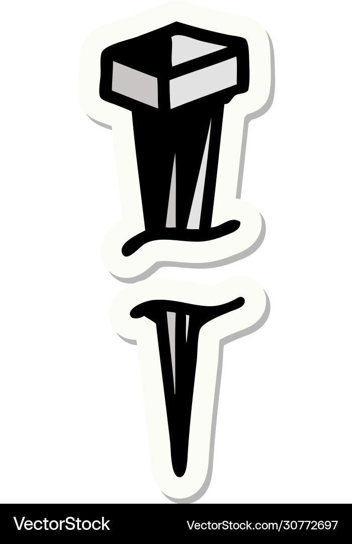 Tattoo style sticker iron nail Royalty Free Vector Image