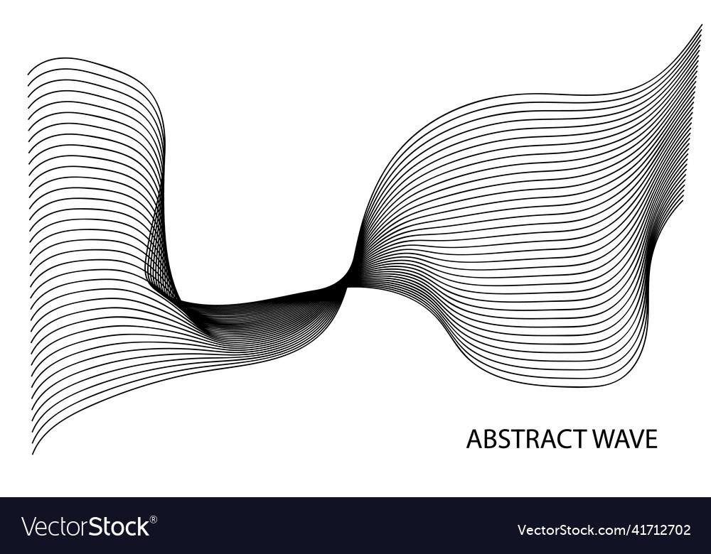 Abstract wave pattern wavy thin line border Vector Image