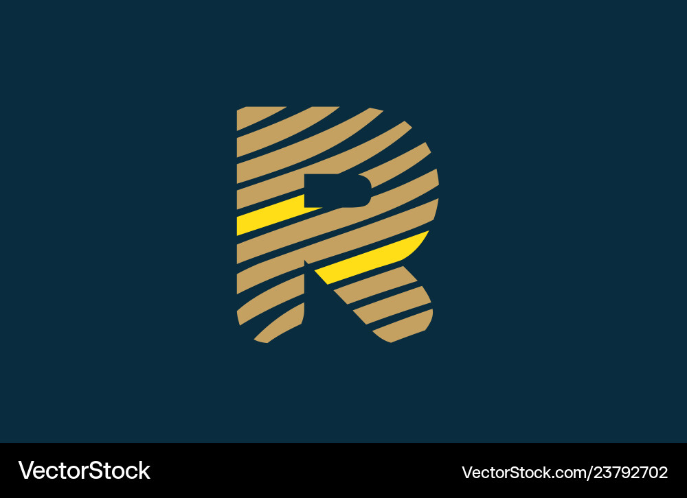 Alphabet letter r logo icon design typography Vector Image