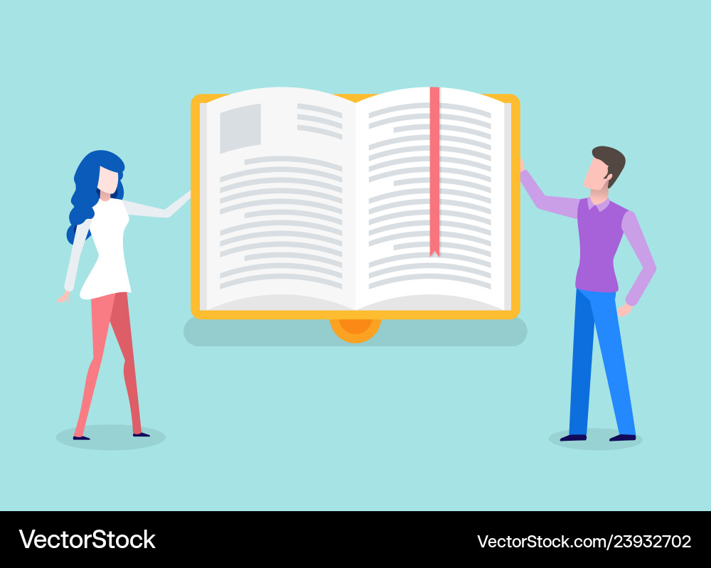 Big book and student printed information in cover Vector Image