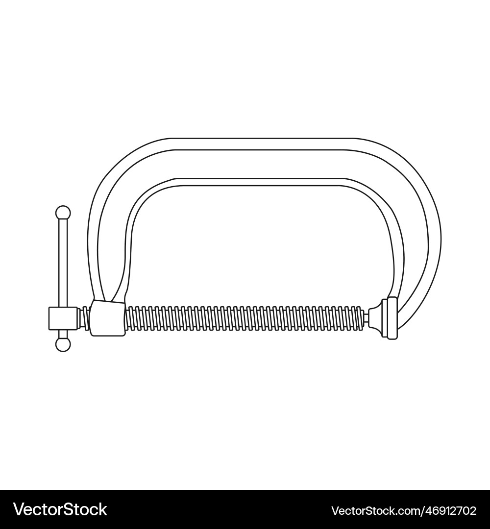 Clamp outline icon on isolated white background Vector Image