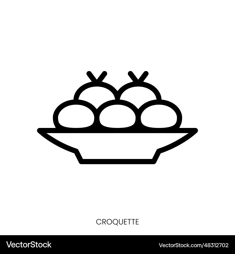 Croquette icon line art style design isolated Vector Image