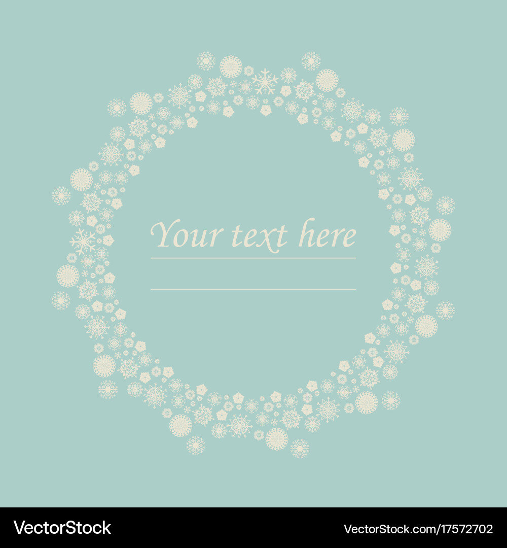Cute circle frame with snowflakes and place Vector Image