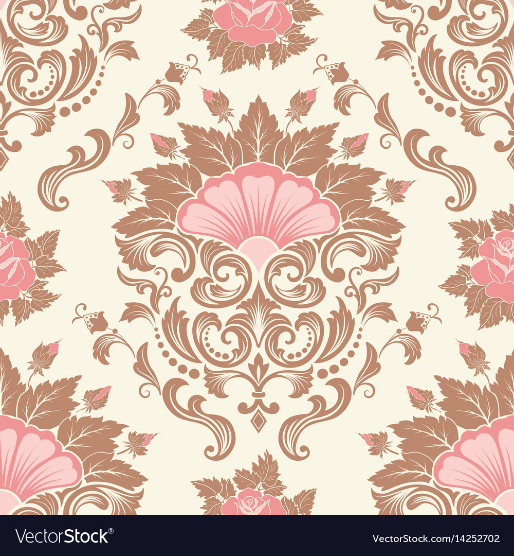 Damask seamless pattern element Royalty Free Vector Image