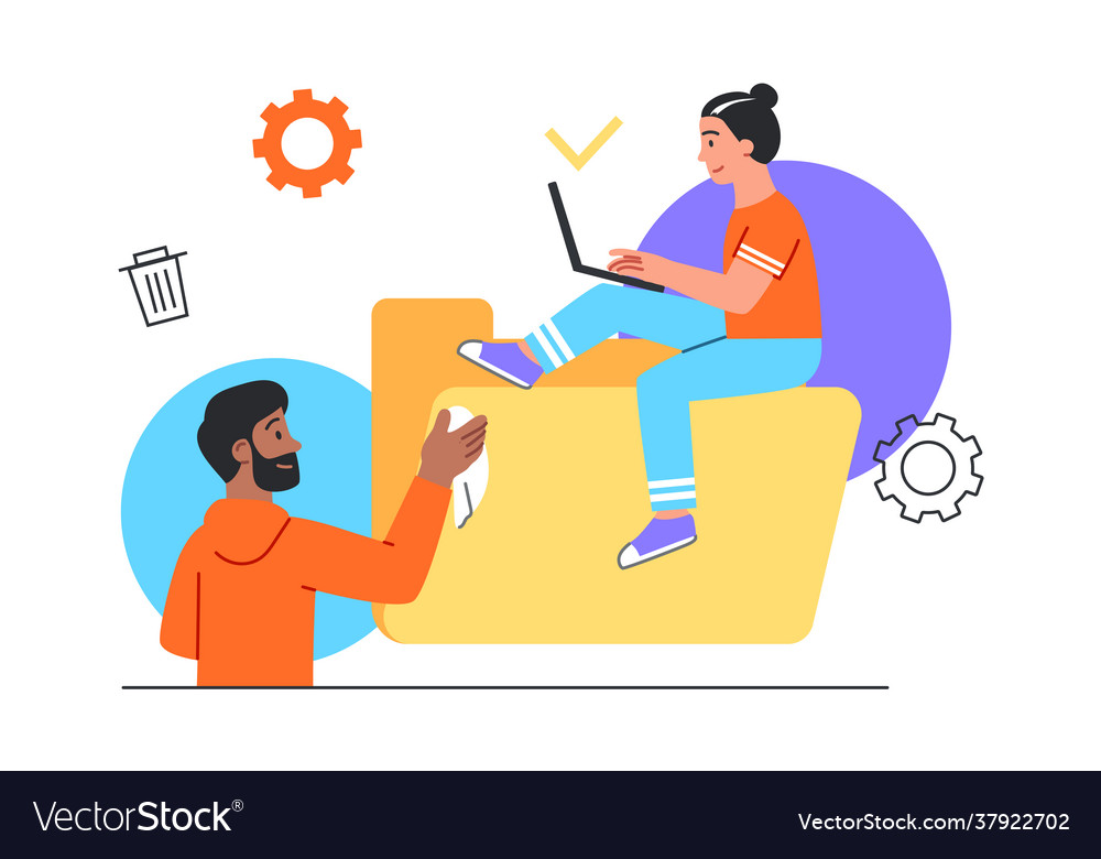 Data cleansing concept detect remove clean Vector Image