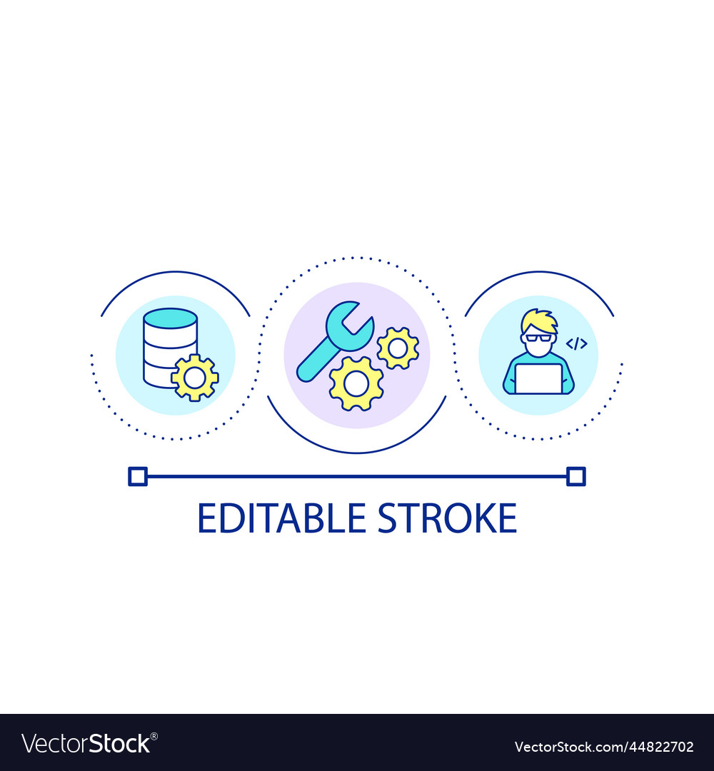 Database optimization loop concept icon Royalty Free Vector