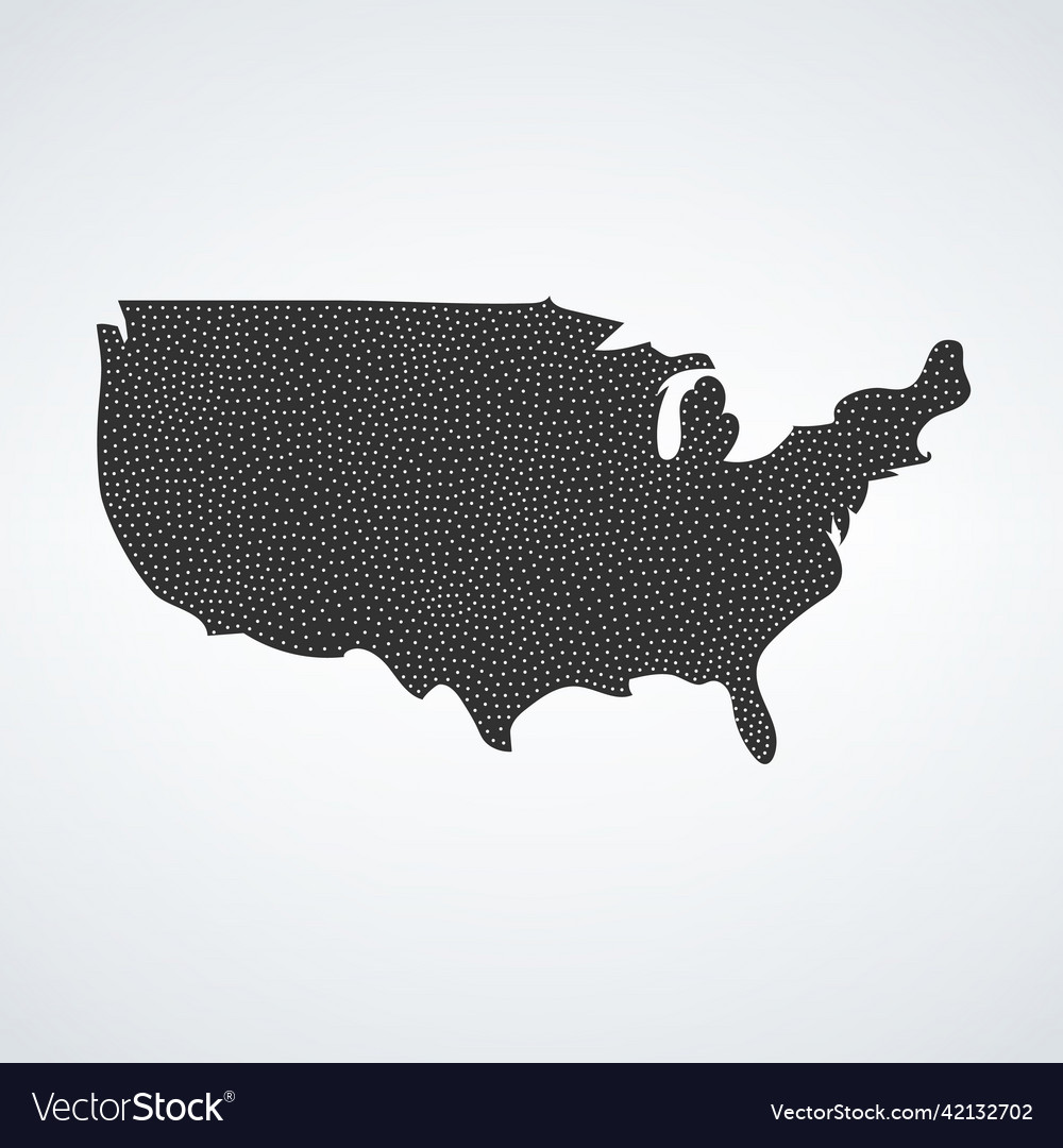 Dotted style map of usa america out dots stock Vector Image