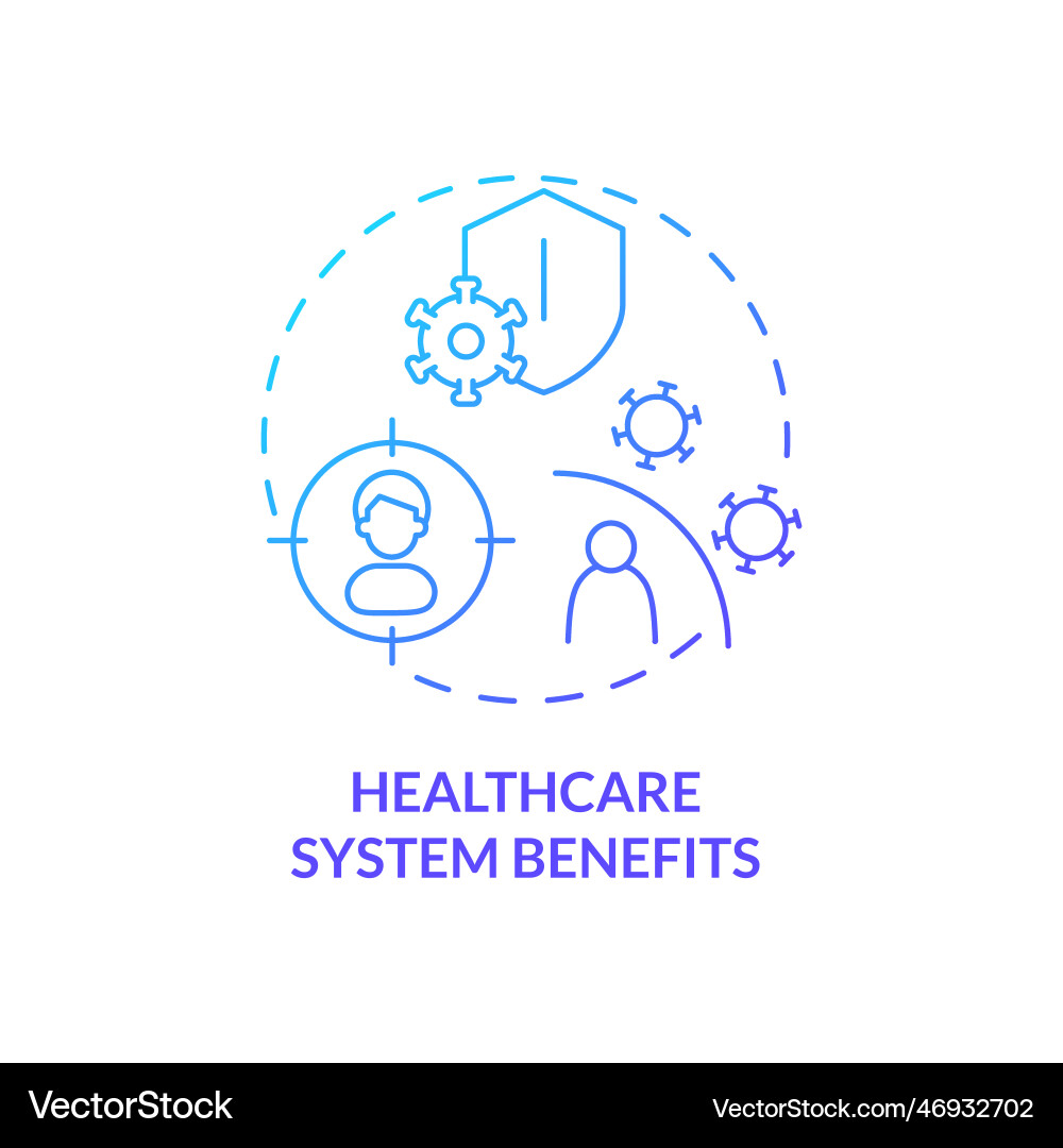 Healthcare system benefits blue gradient concept Vector Image
